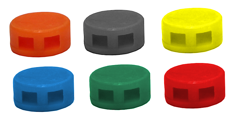 Kunststoffplomben Ø 12 mm (Plastikplomben) gelb, orange, grau, blau ...